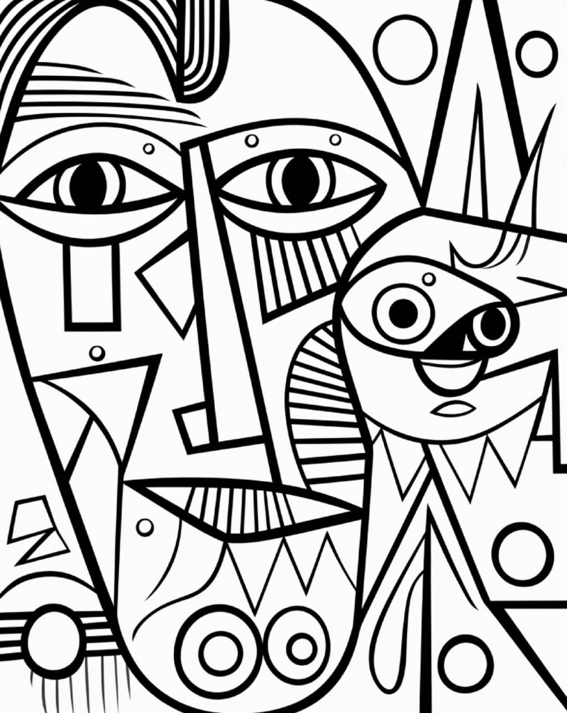 Picasso Painting - Free Printable Adult Coloring Pages