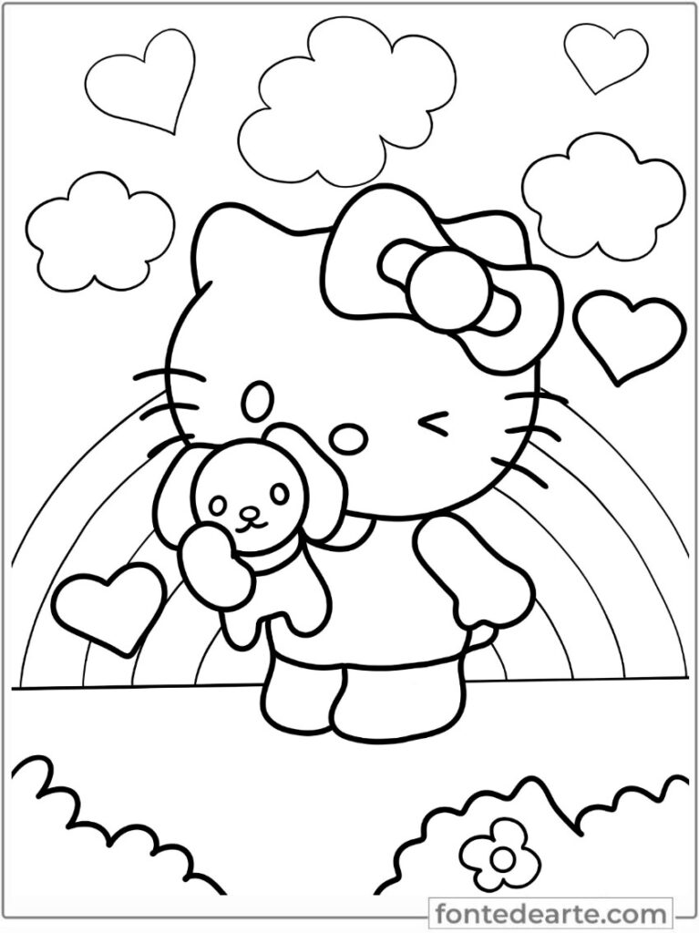 Desenhos Hello Kitty Para Colorir e Pintar Imprimir PDF