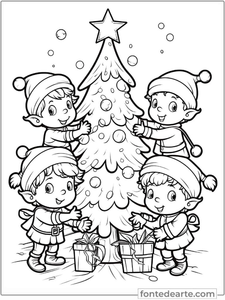Desenhos de Natal Para Colorir e Pintar - Imprimir PDF