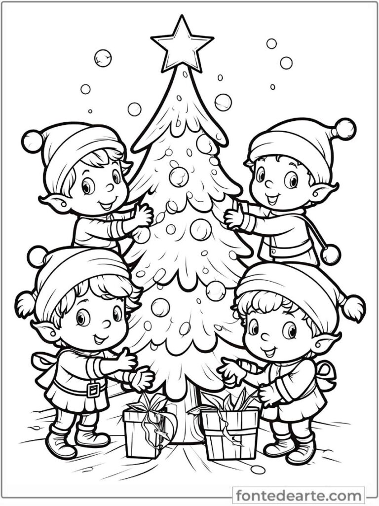Desenhos de Natal Para Colorir e Pintar - Imprimir PDF